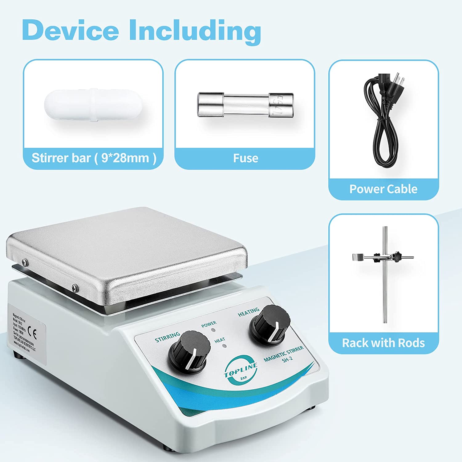 Hot Plate Magnetic Stirrer Mixer Dual Control with 1 inch Stir Bar ...